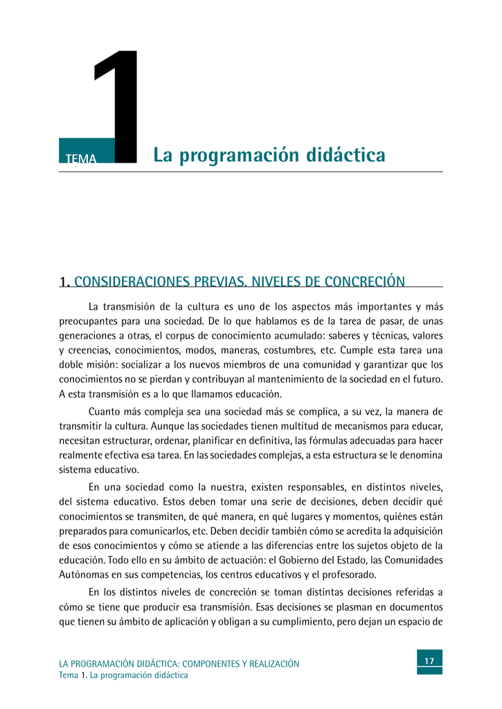 La programación didáctica