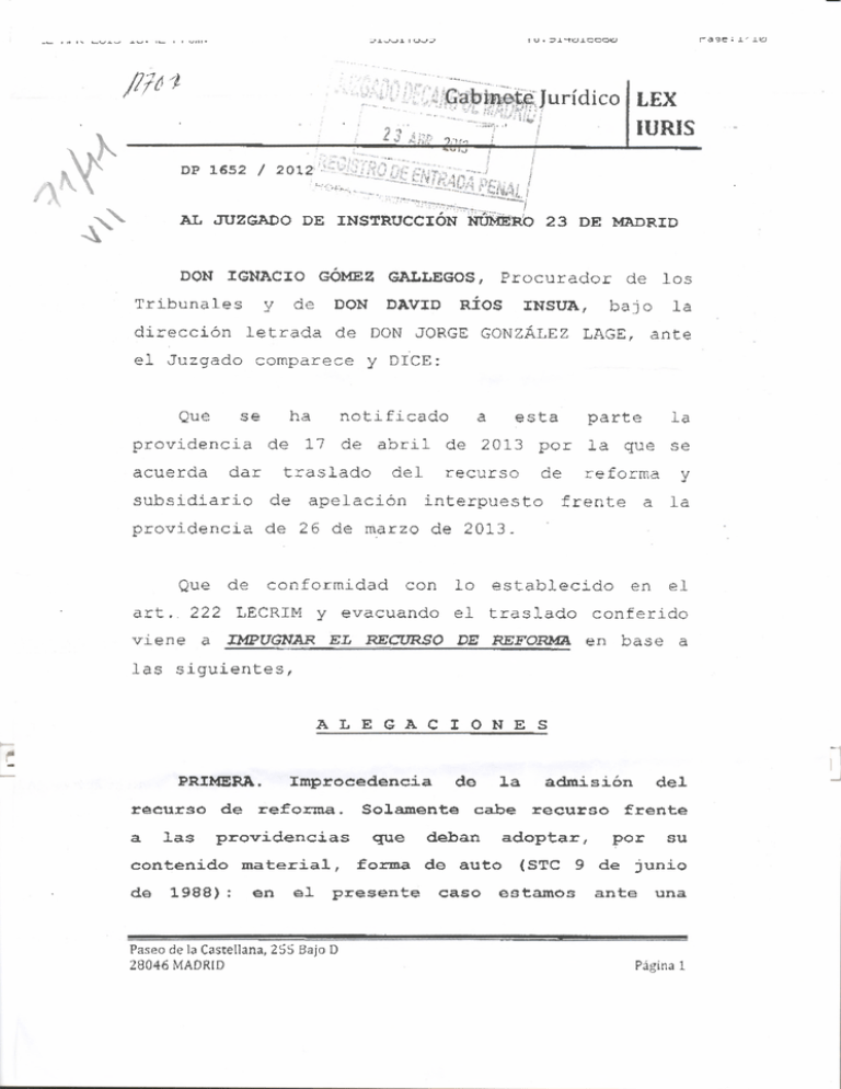 Alegaciones - David Ríos Insua