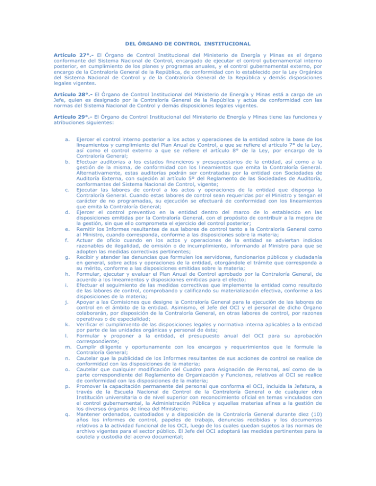 Órgano de Control Institucional