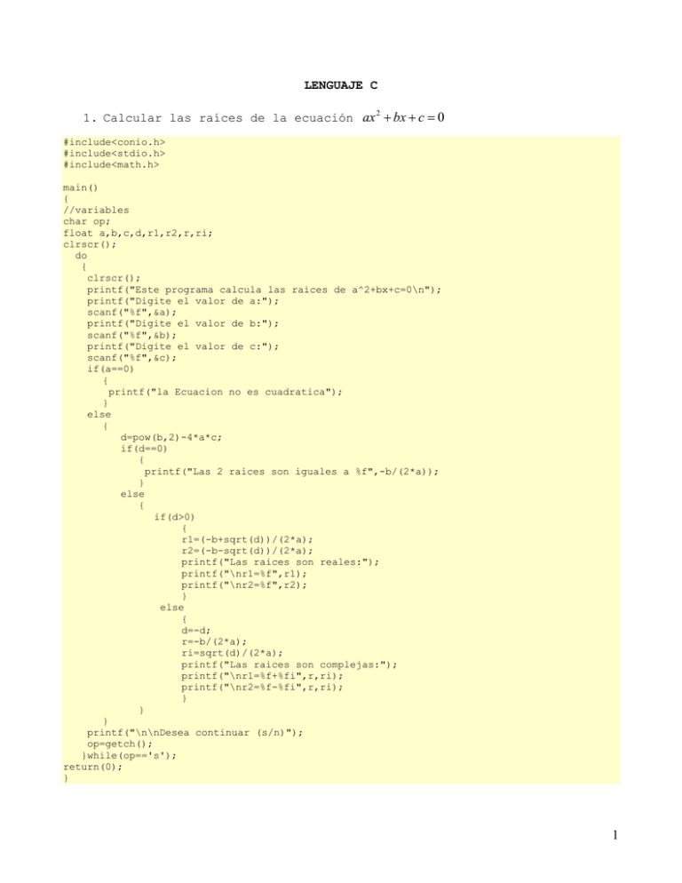 ejemplos para TC (segundo entrega)