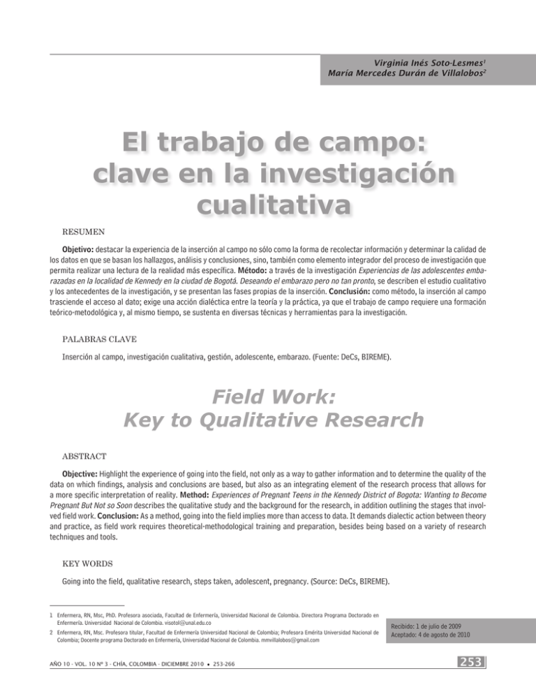 El trabajo de campo: clave en la investigación cualitativa