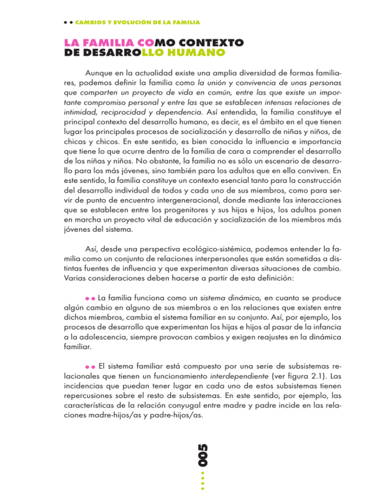 LA FAMILIA COMO CONTEXTO DE DESARROLLO HUMANO