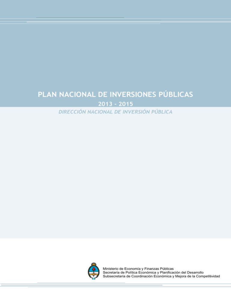 plan nacional de inversiones públicas