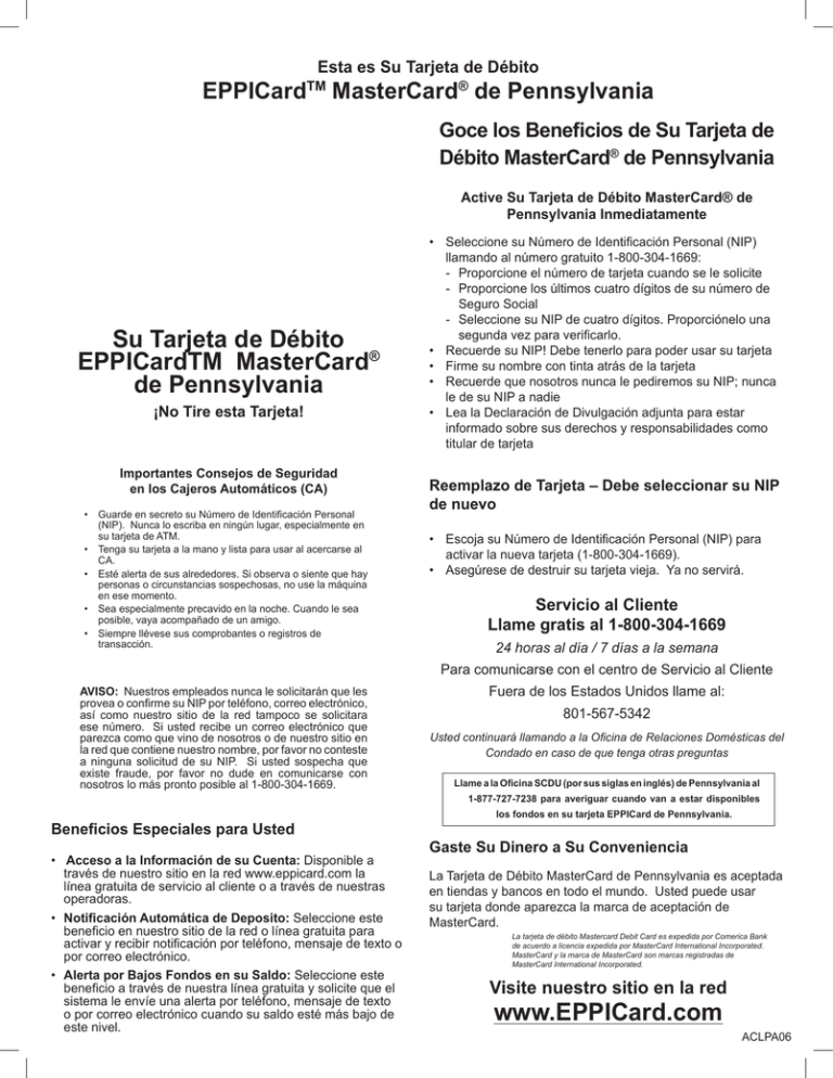 Goce los Beneficios de Su Tarjeta de Débito MasterCard