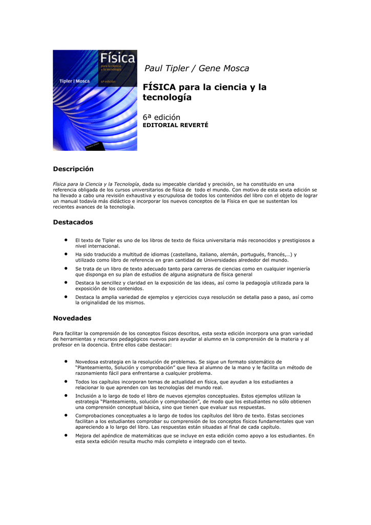 Paul Tipler / Gene Mosca FÍSICA para la ciencia y