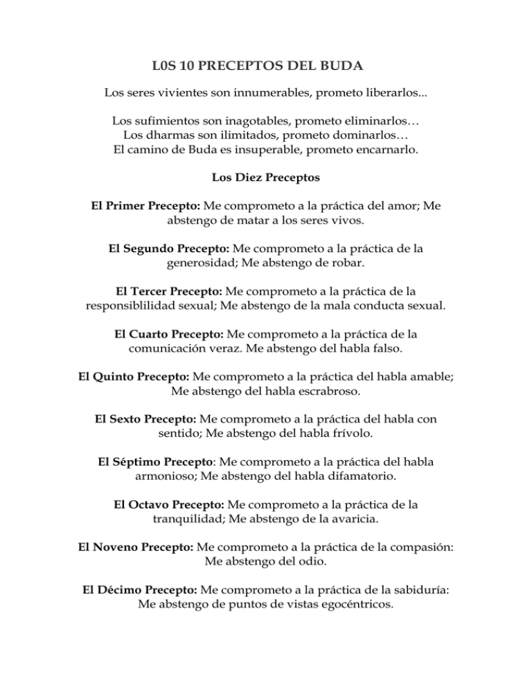 10 preceptos del buda