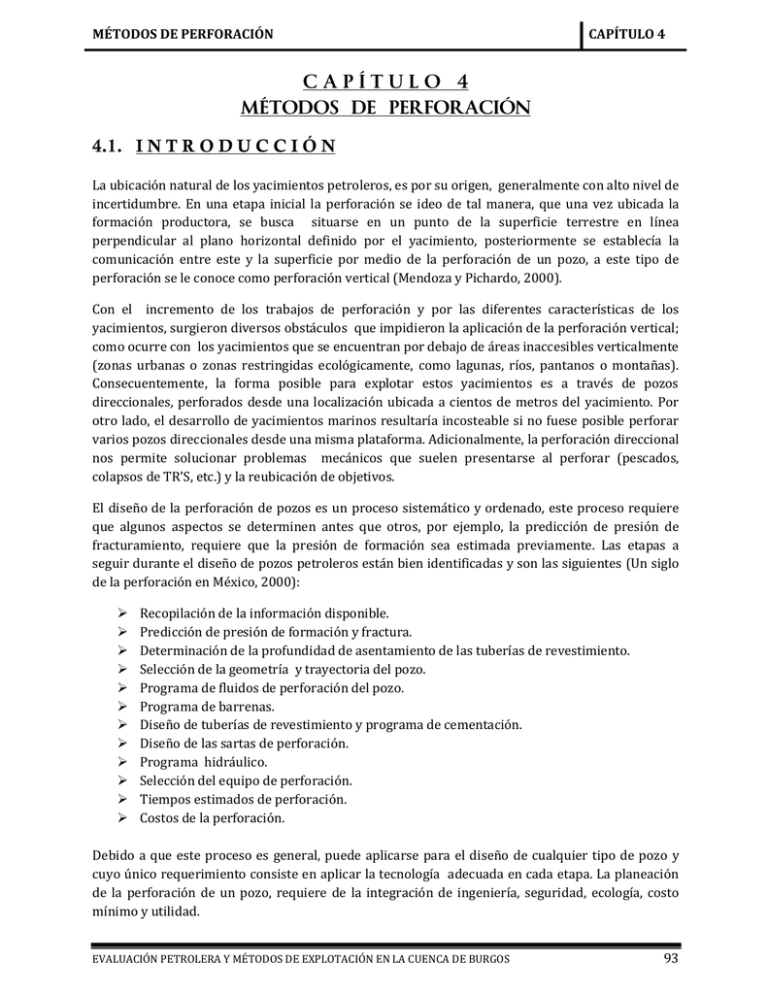 cap í tulo 4 métodos de perforación 4.1. introducci ó n