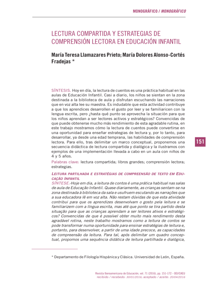 lectura compartida y estrategias de comprensión lectora en