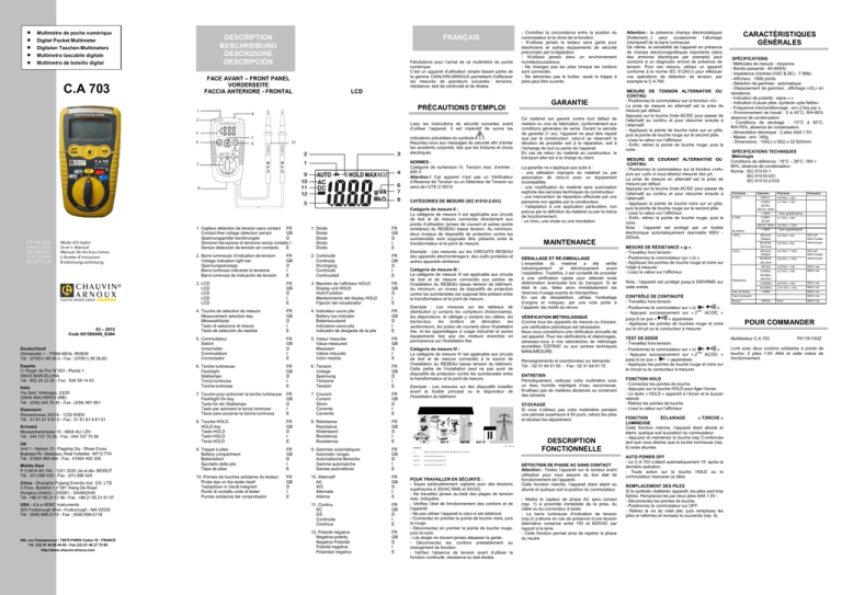 CA 703 - Chauvin Arnoux