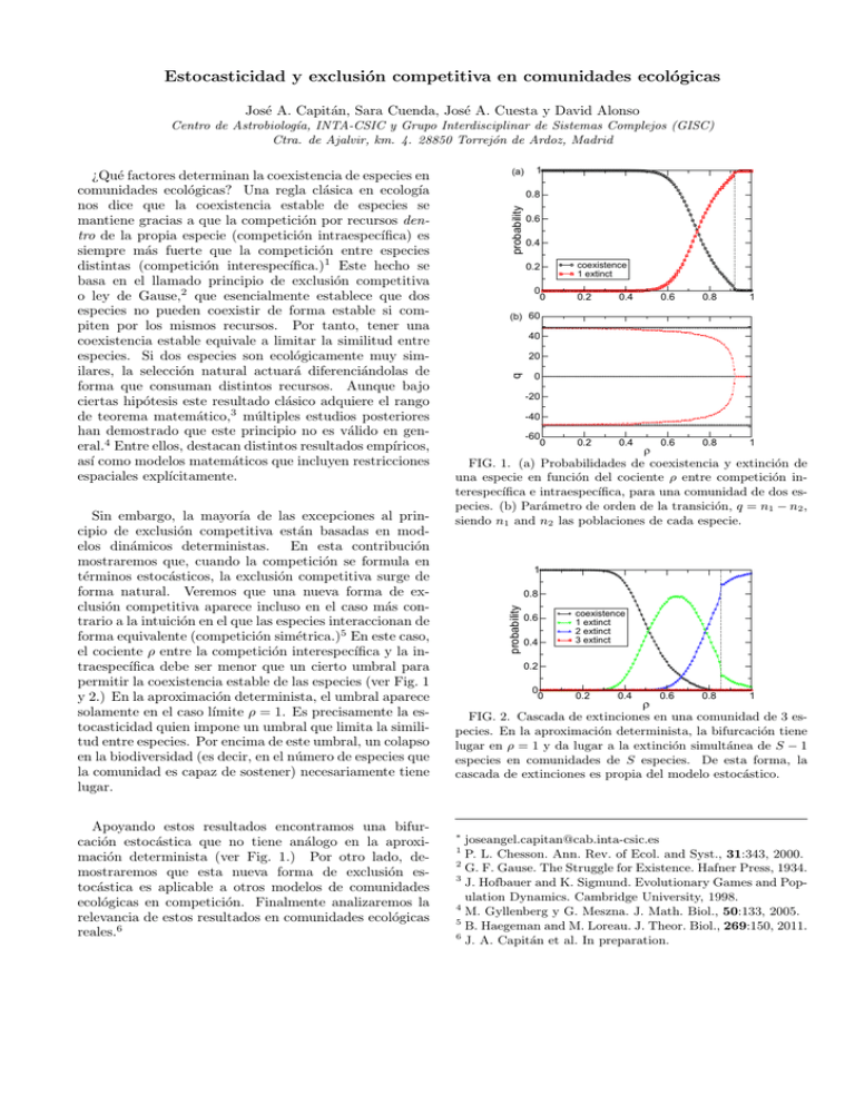 Estocasticidad y exclusión competitiva en comunidades