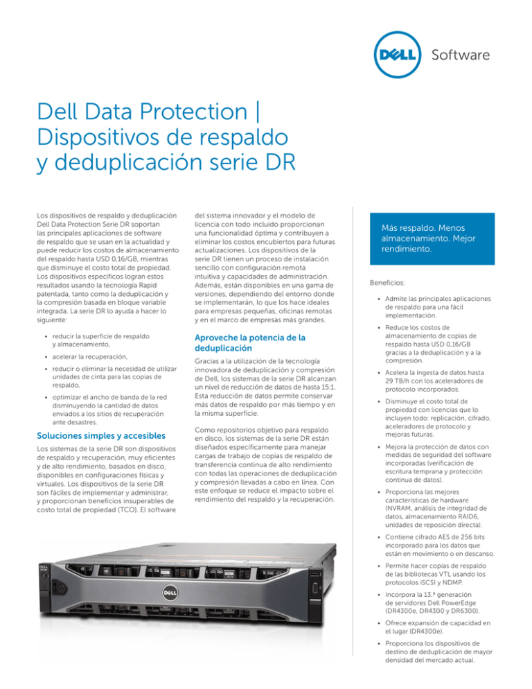 Dell Data Protection | Dispositivos de respaldo y