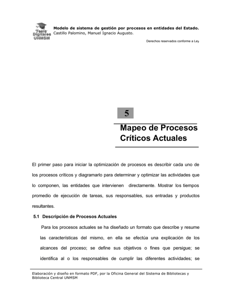 Mapeo de Procesos Críticos Actuales