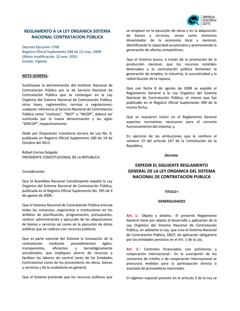 REGLAMENTO LOSNCP