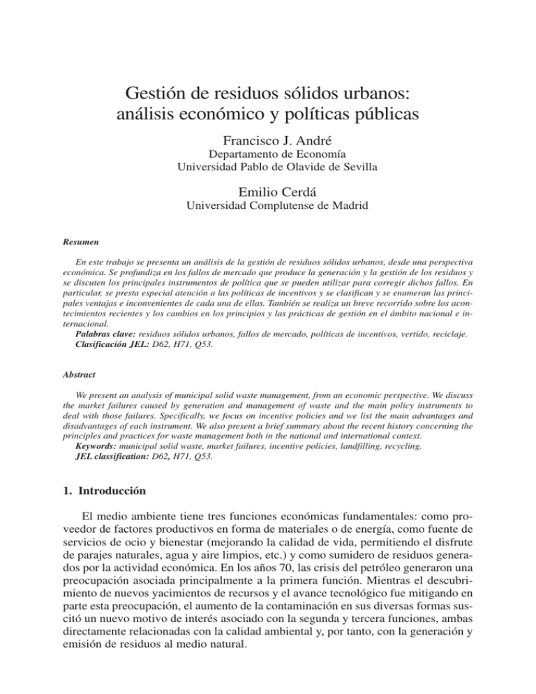 Gestión de residuos sólidos urbanos: análisis