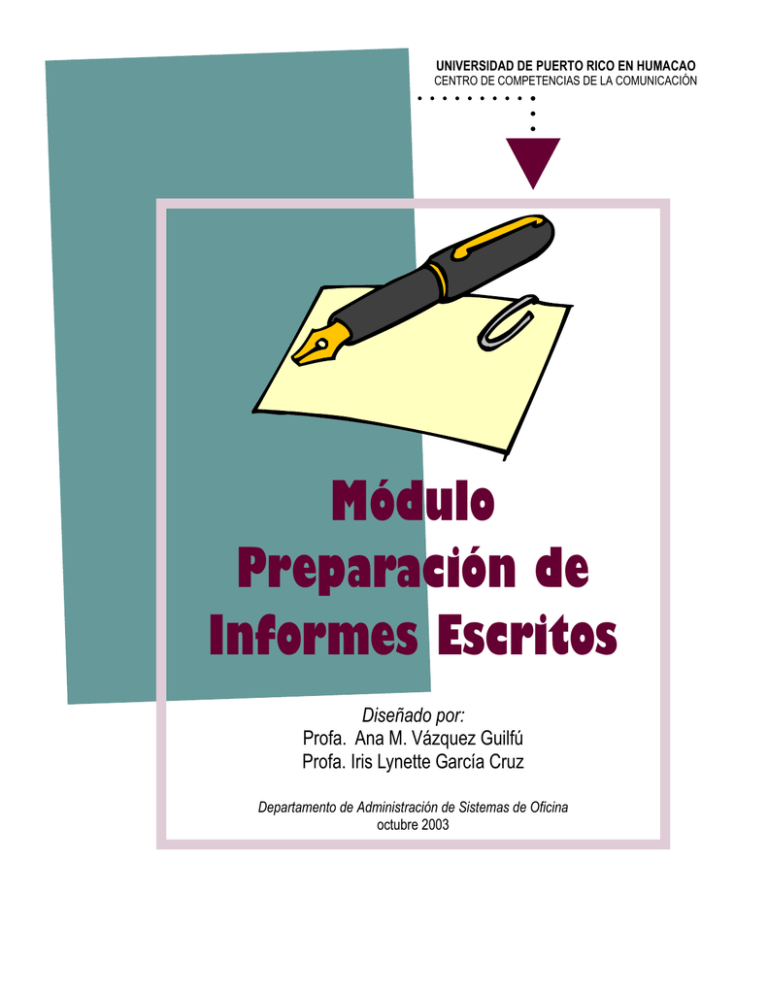 Manual para hacer Informes Escritos Manual para hacer Informes Escritos