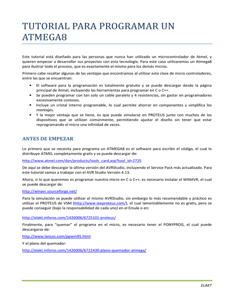 tutorial para programar un atmega8