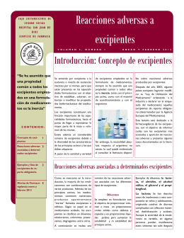 Ejemplos de excipientes