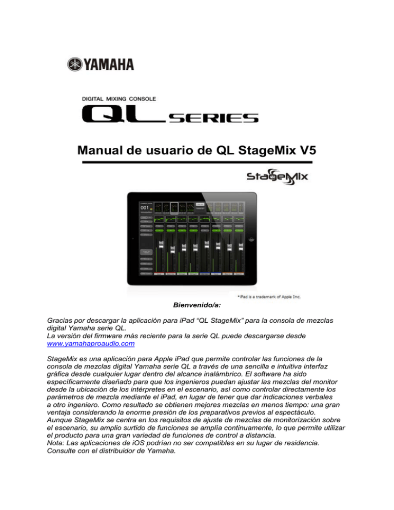 QL StageMix User Guide