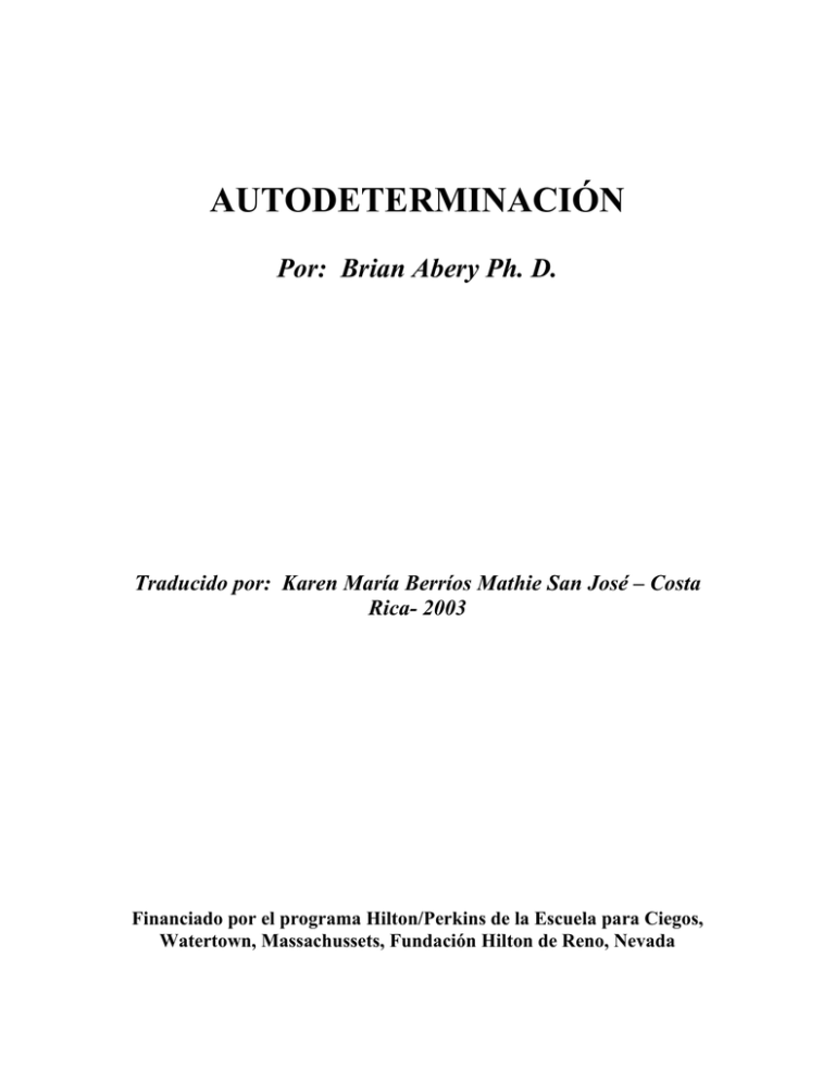 Autodeterminación. - Universidad Autónoma de Madrid