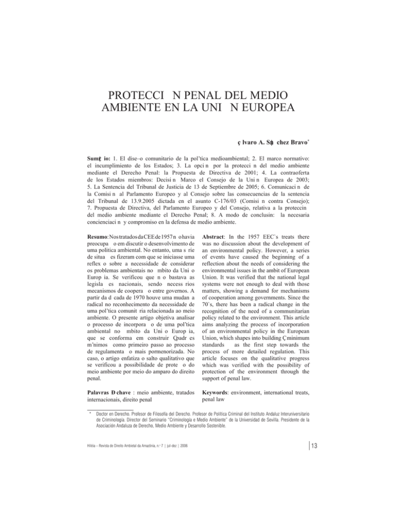 protecci n penal del medio ambiente en la uni n europea