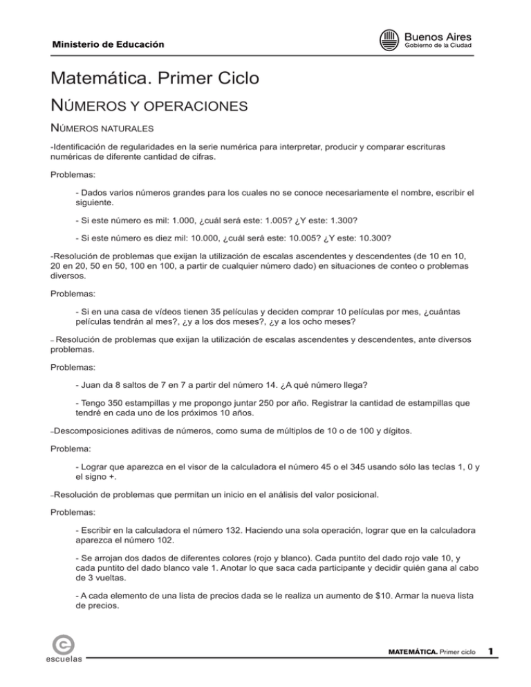 Matemática. Primer Ciclo