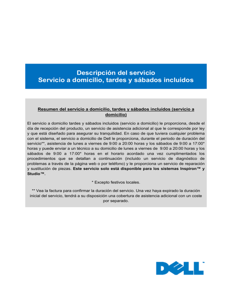 Servicio a domicilio