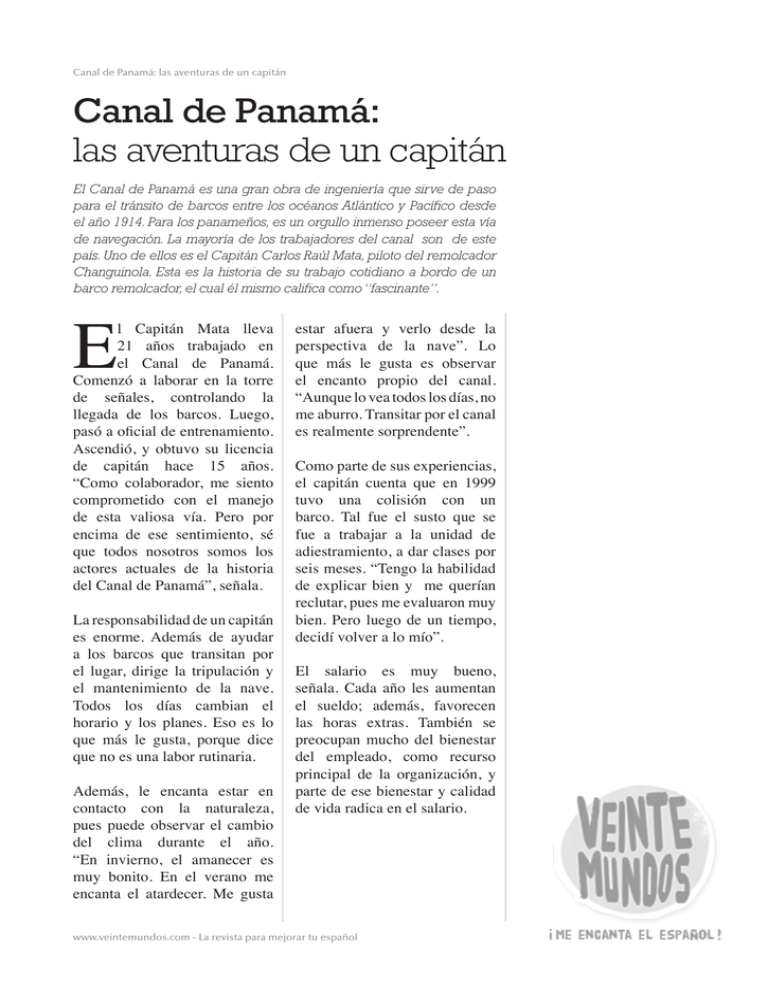 Canal de Panamá: las aventuras de un capitán