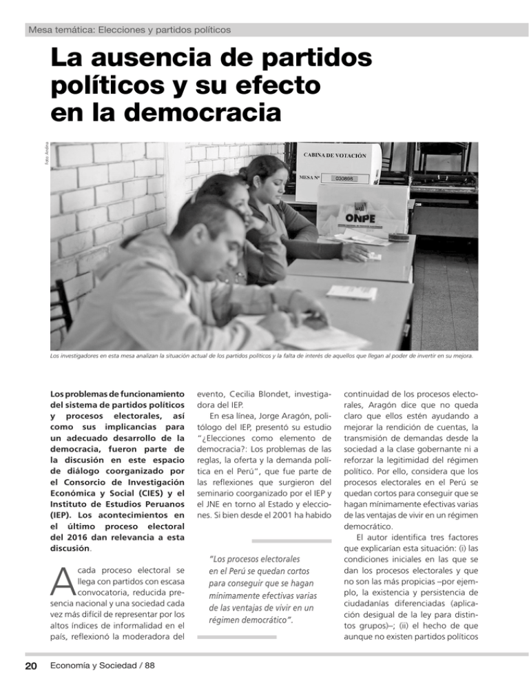 La ausencia de partidos políticos y su efecto en la democracia