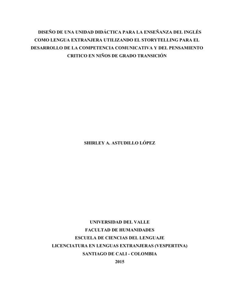 diseño de una unidad didáctica para la enseñanza del inglés como
