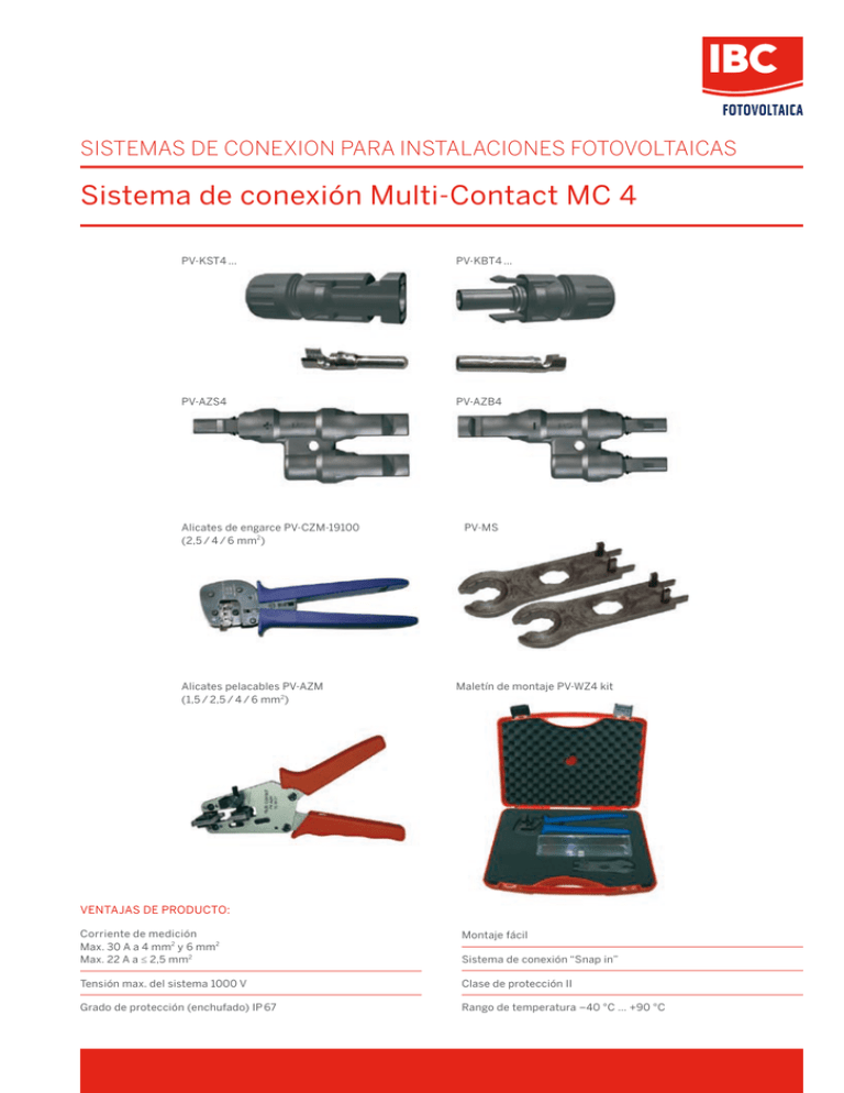 Sistema de conexión Multi-Contact MC 4