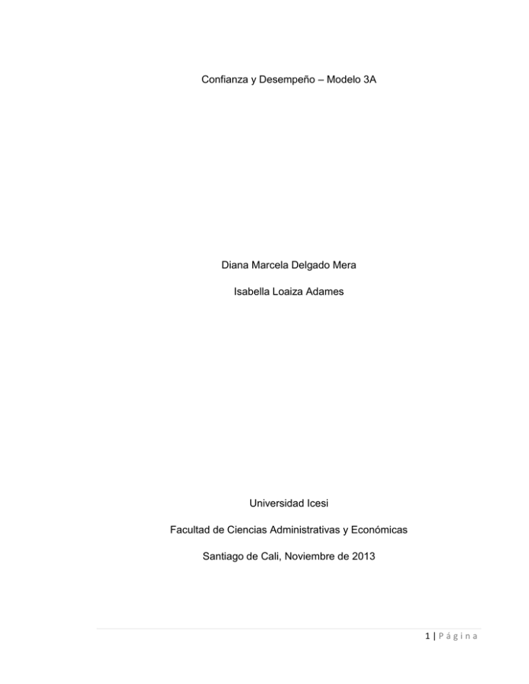 Confianza y Desempeño – Modelo 3A Diana