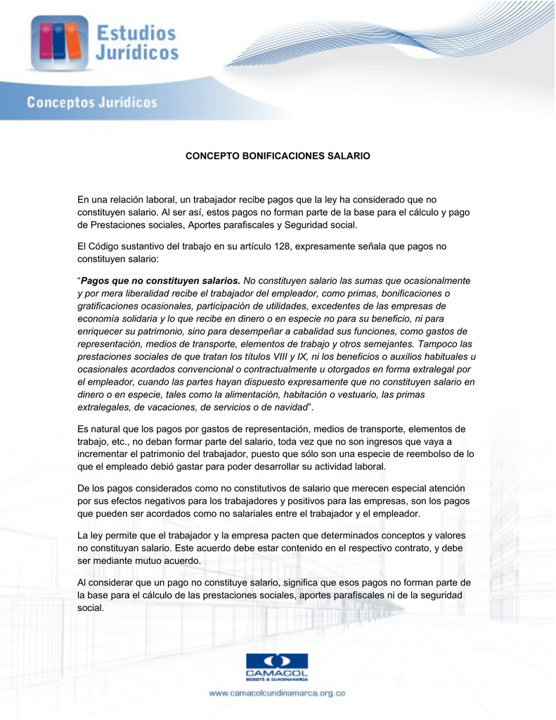 Concepto sobre todo lo relativo a bonificaciones salario