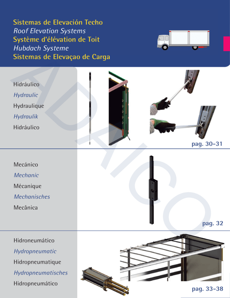 SISTEMAS DE ELEVACIÓN TECHO ROOF ELEVATION SYSTEMS