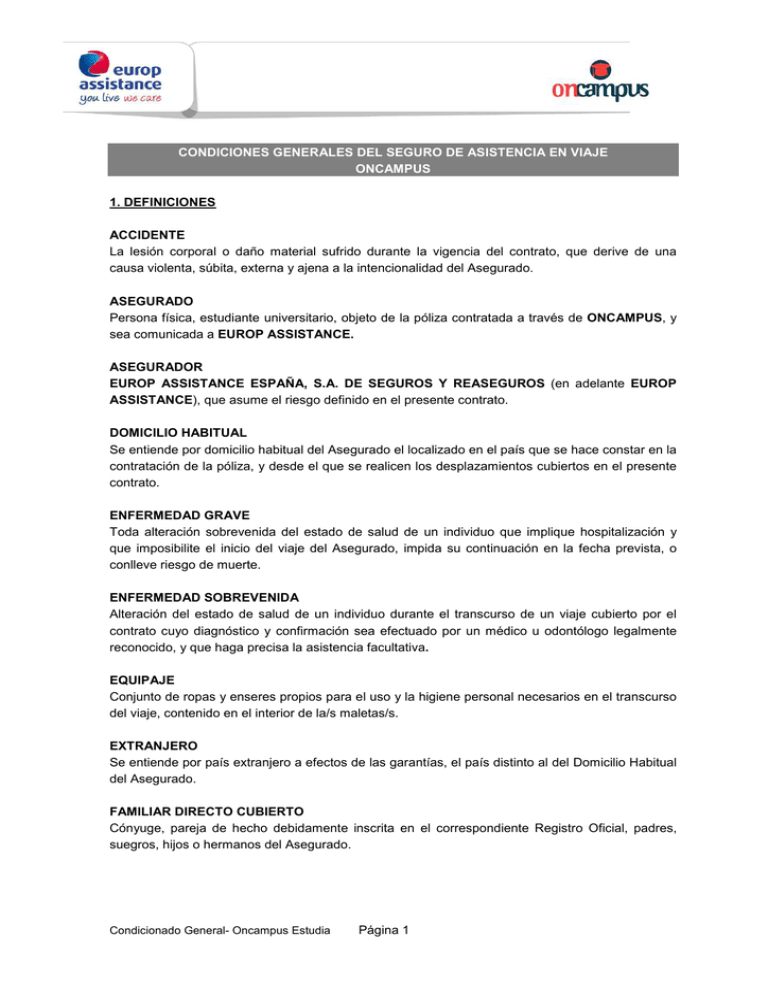 Condiciones generales Europ Assistance