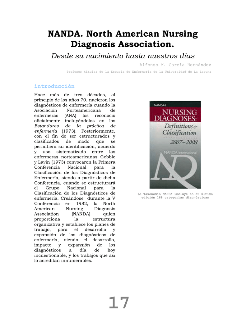 19. NANDA. North American Nursing Diagnosis Association. Desde