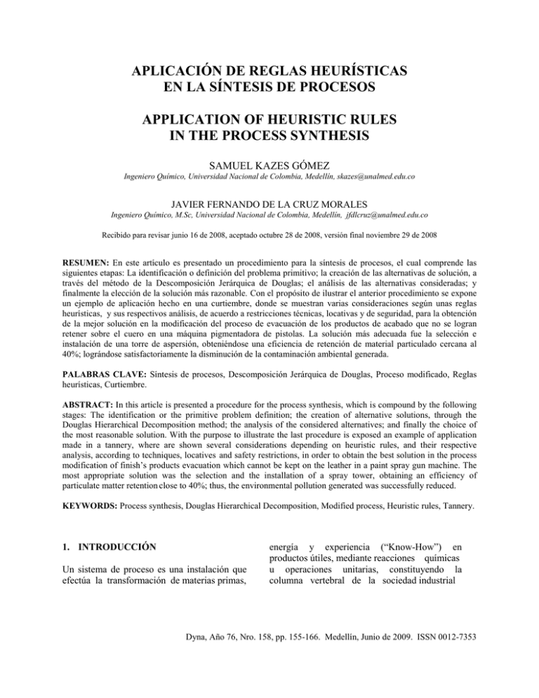 aplicación de reglas heurísticas en la síntesis de