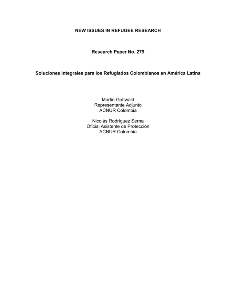 NEW ISSUES IN REFUGEE RESEARCH Research Paper