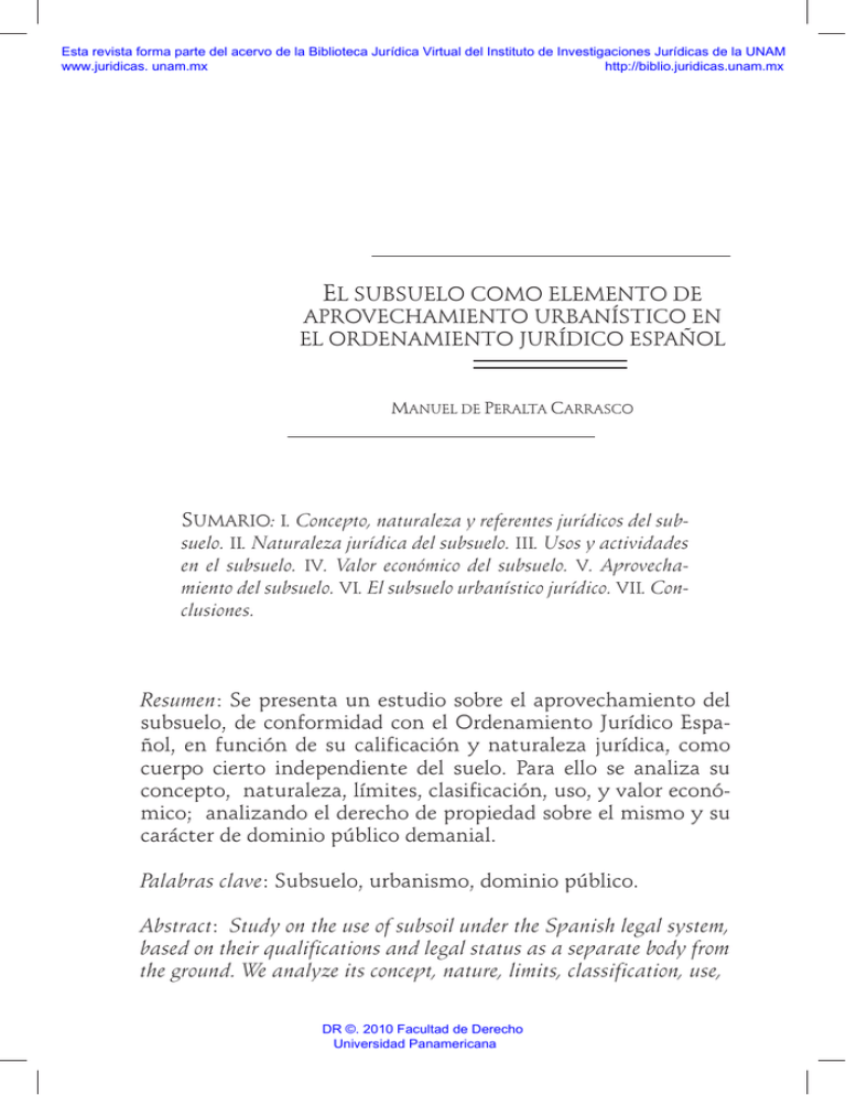 EL SUBSUELO COMO ELEMENTO DE