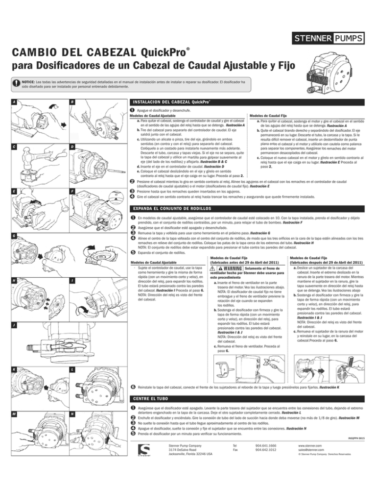 Instrucciones de Reemplazo del Cabezal QuickPro
