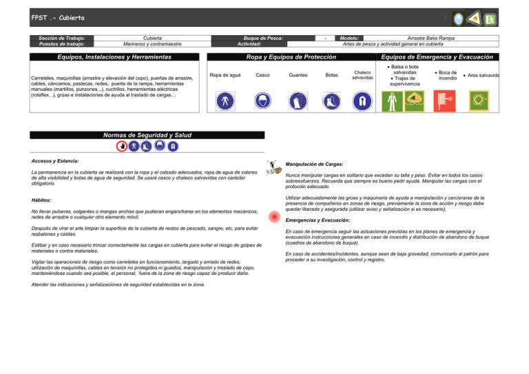 Ficha sección de trabajo Cubierta APR