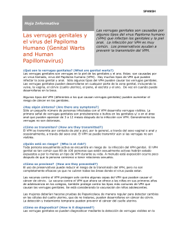 TRIPTICO INFORMATIVO: "Virus del Papiloma Humano"