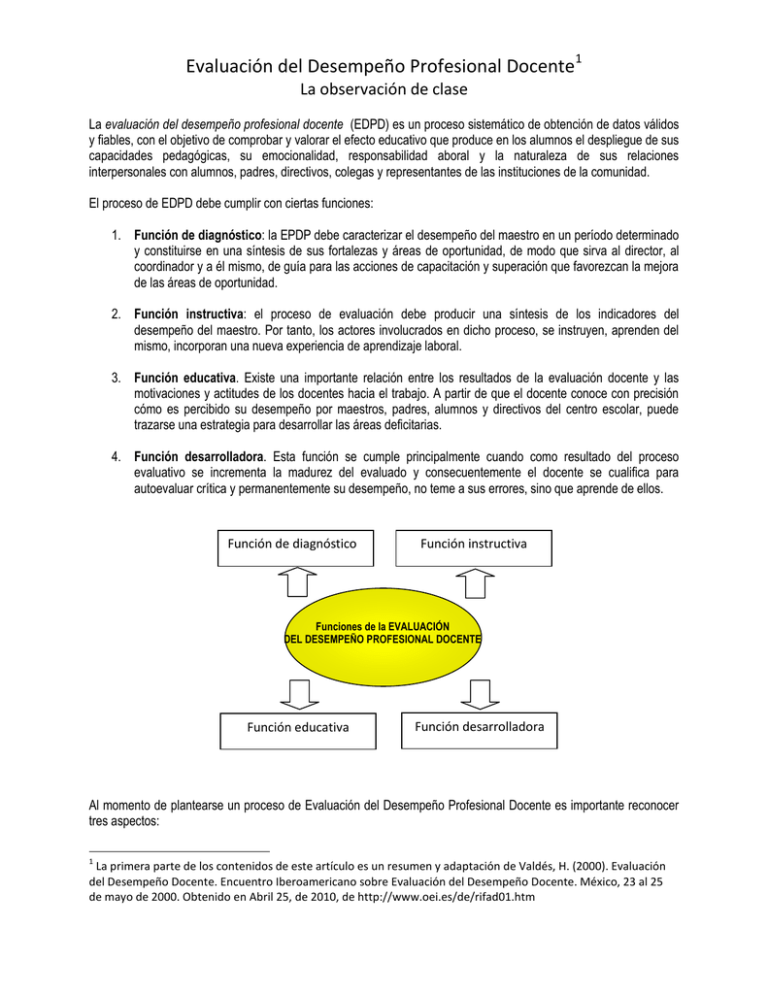 Evaluación del Desempeño Profesional Docente
