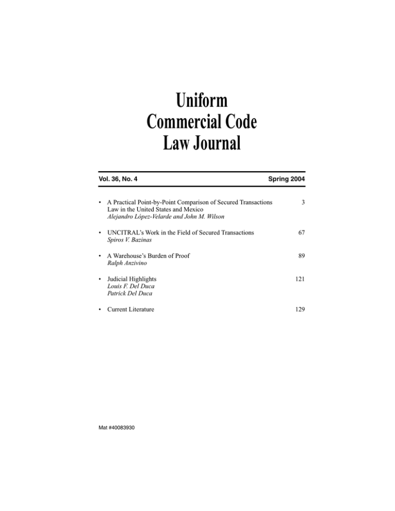 Uniform Commercial Code Law Journal