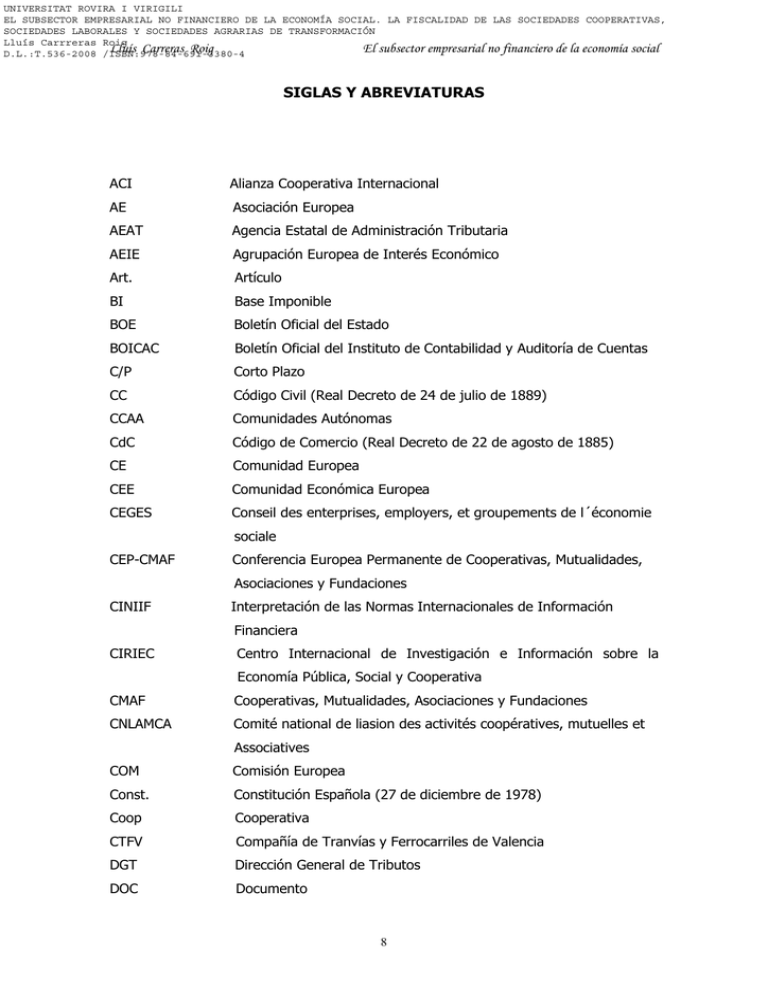 siglas y abreviaturas