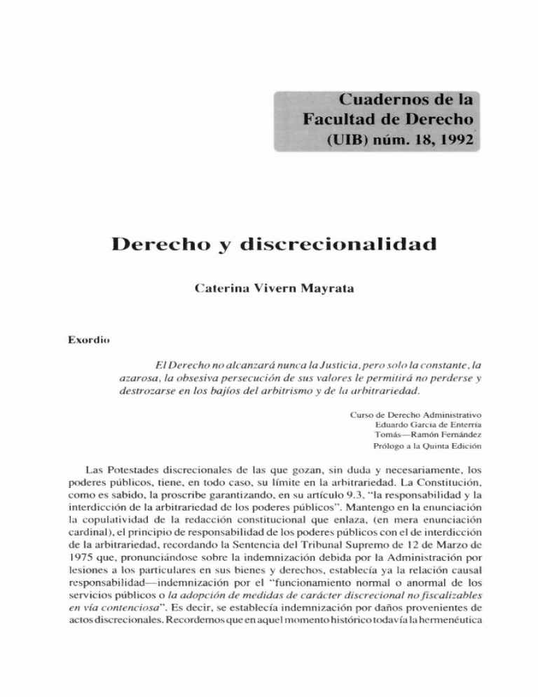 Derecho y discrecionalidad