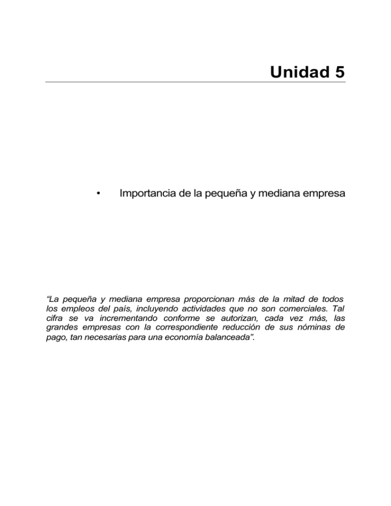 Importancia de la pequeña y mediana empresa