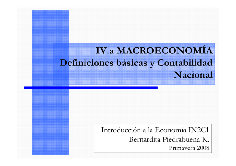IV.a MACROECONOMÍA Definiciones básicas y Contabilidad