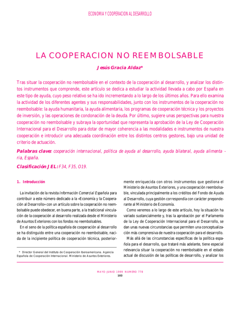 la cooperacion no reembolsable