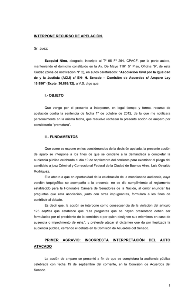 INTERPONE RECURSO DE APELACIÓN.