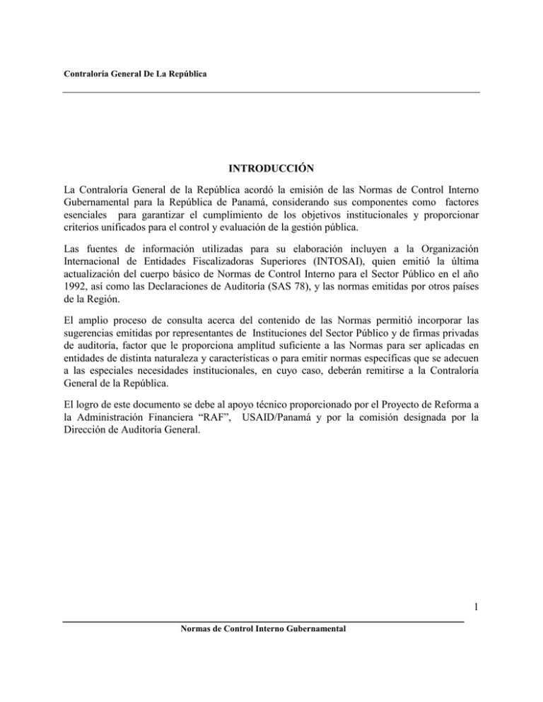 Normas de Control Interno Gubernamental